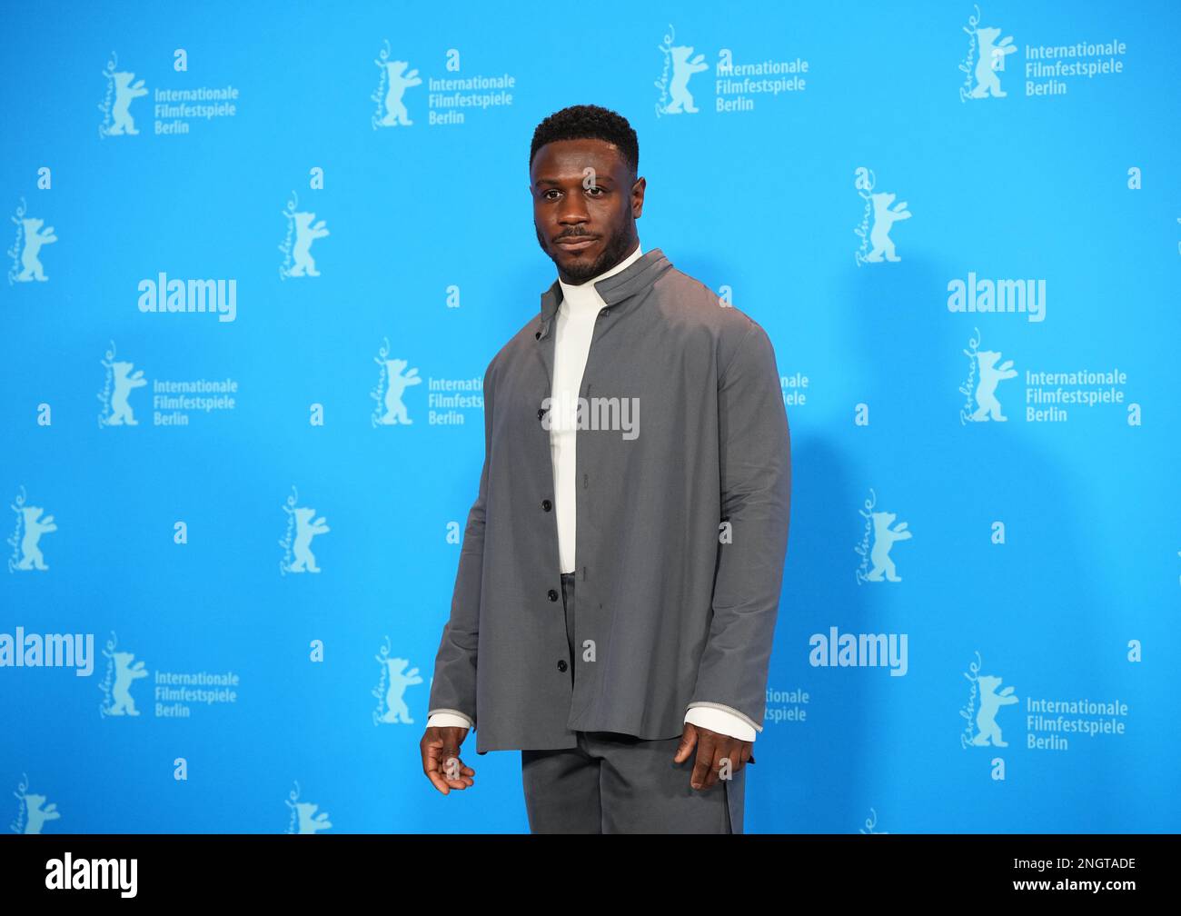 Berlin, Germany. 18th Feb, 2023. Actor Marchant Davis stands in front ...