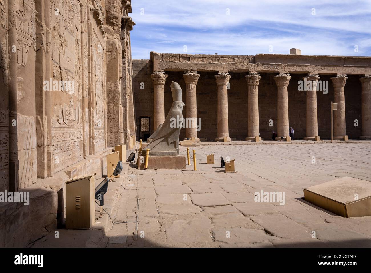 Edfu Horus Temple Walls Decorated with Reliefs of Ancient Egyptian Gods ...
