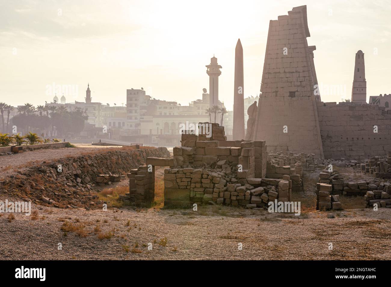 Luxor Ancient Egyptian Temple Complex. East bank of the Nile River ...