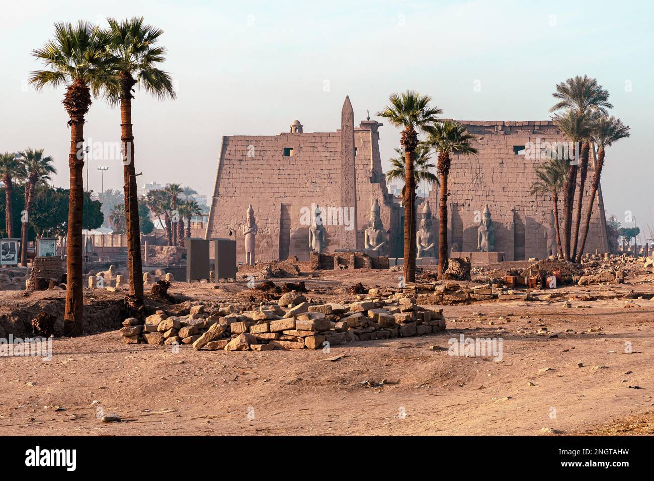 Luxor Ancient Egyptian Temple Complex. East bank of the Nile River ...