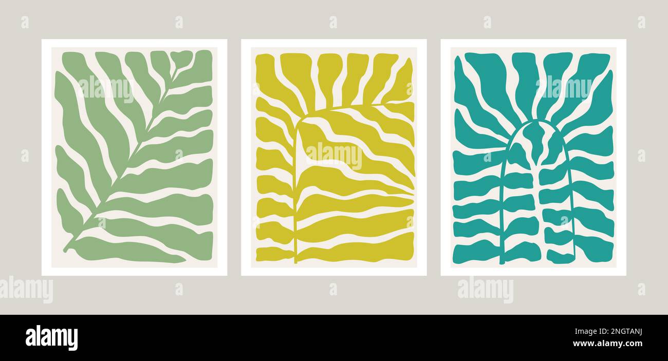 Set of trendy minimalist botanical vector illustration as abstract line ...