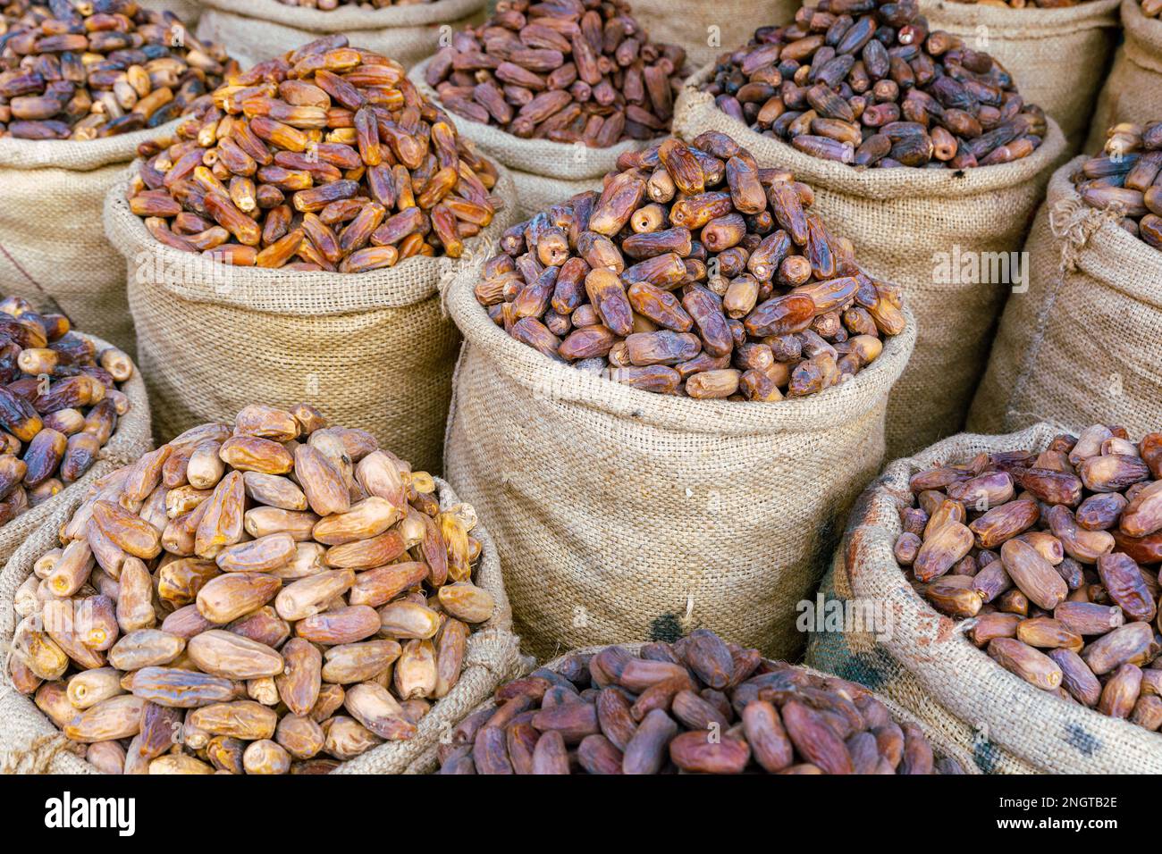 Delicious fresh organic dates in a market in Aswan, Egypt Stock Photo ...