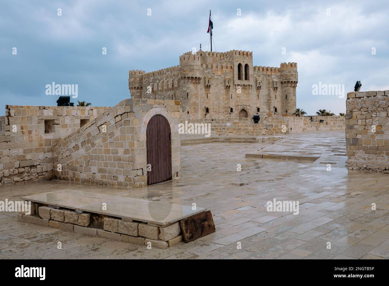 Citadel of Qaitbay, a 15th century defensive fortress located on the ...