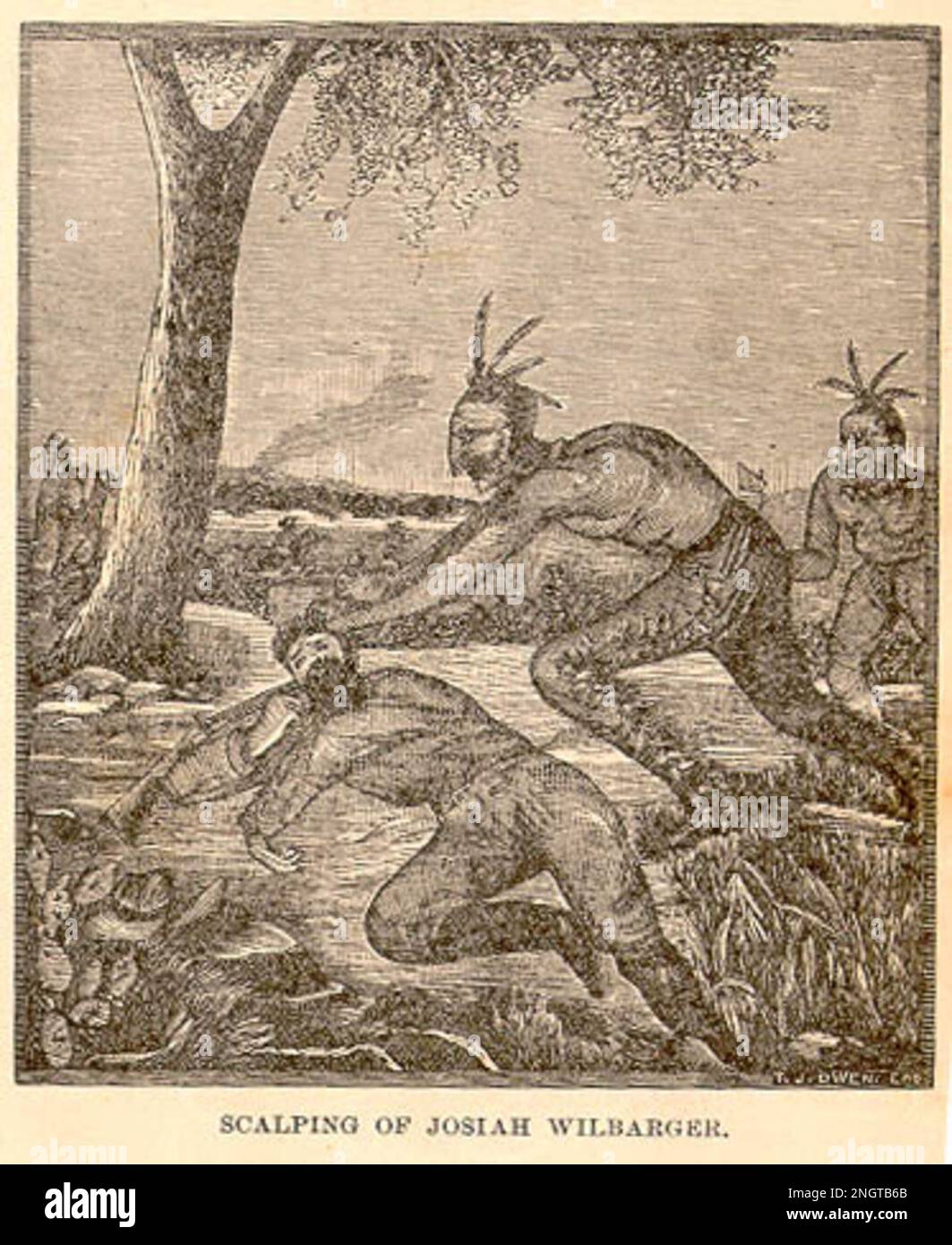 The scalping of Josiah P. Wilbarger Stock Photo - Alamy