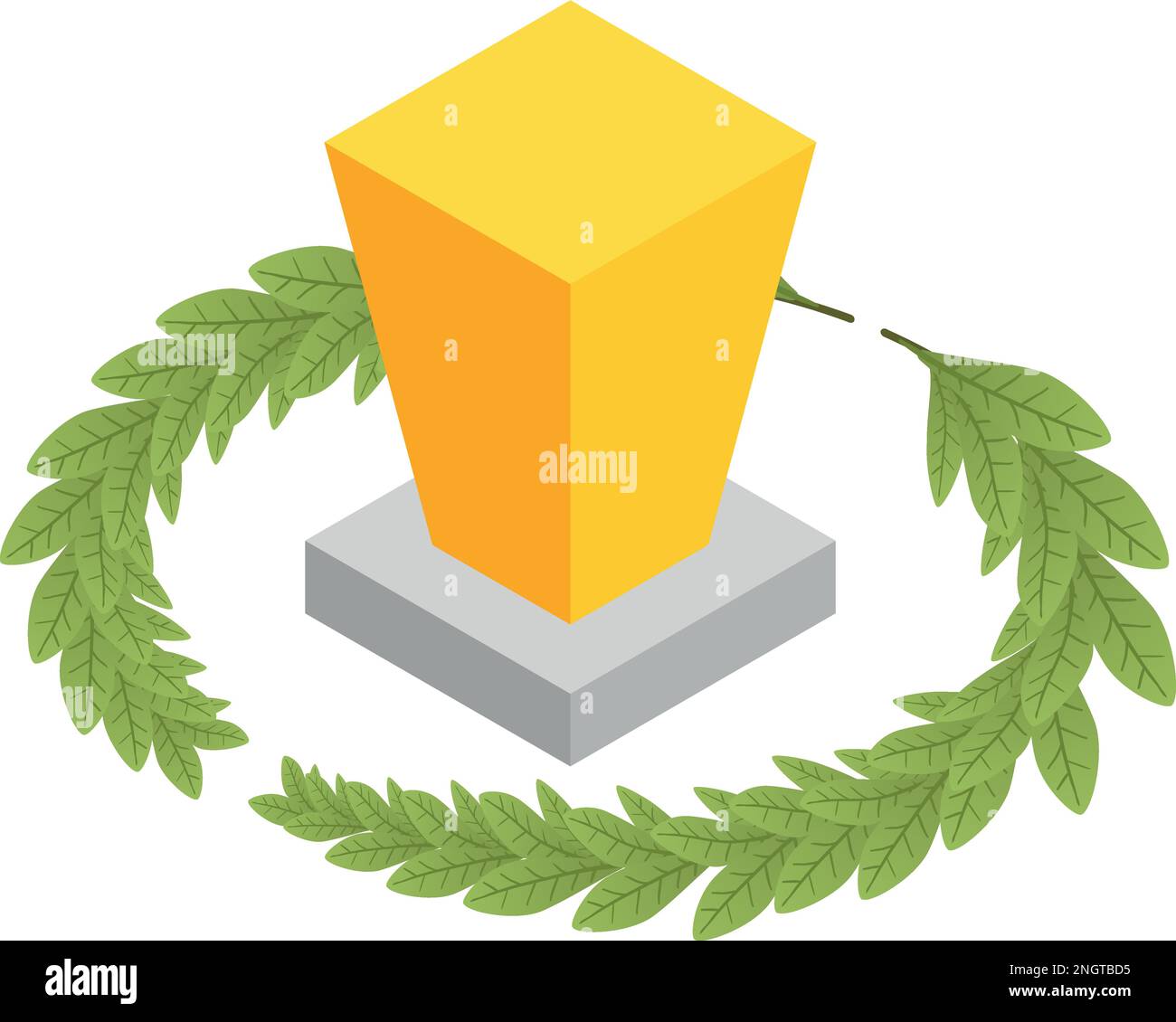 Golden trophy icon isometric vector. Traditional award on pedestal and ...