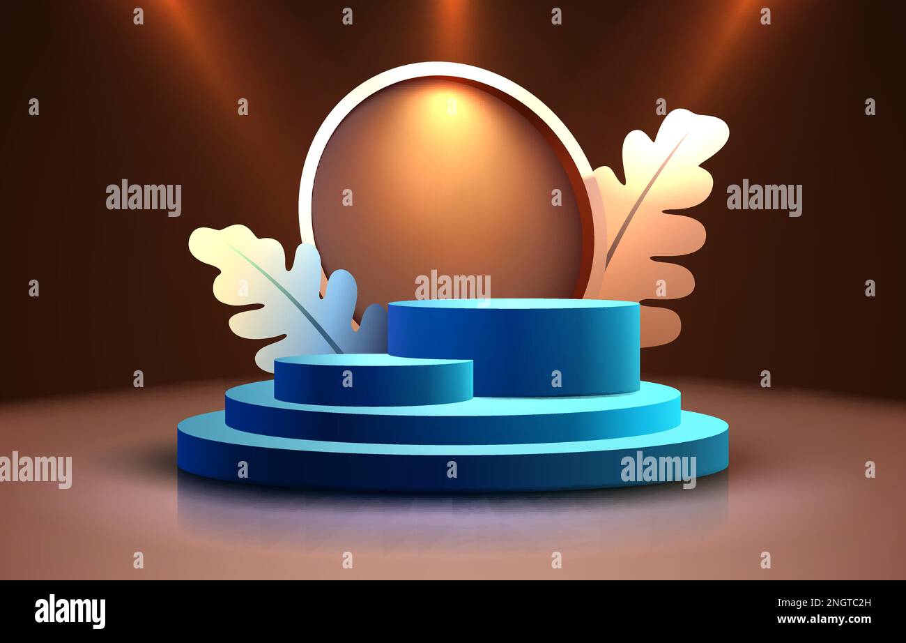 Stage podium with lighting, Stage Podium Scene with for Award, Decor ...