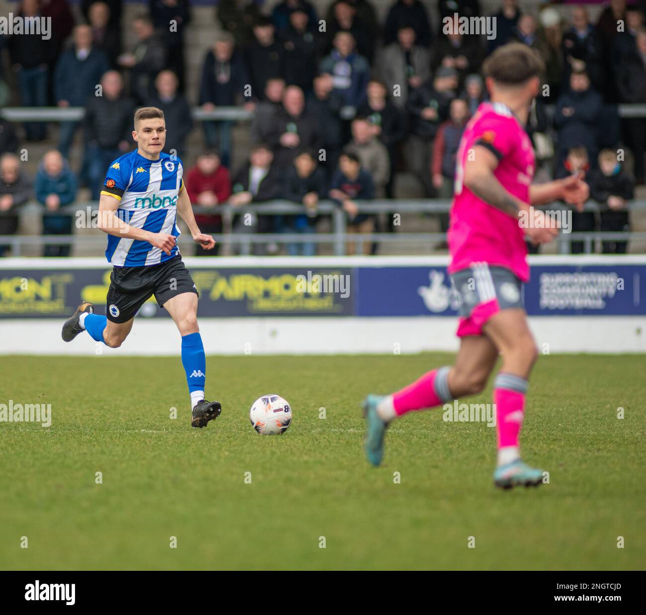 Chester, Cheshire, England 18th February 2023. Chester's Ollie Heywood ...