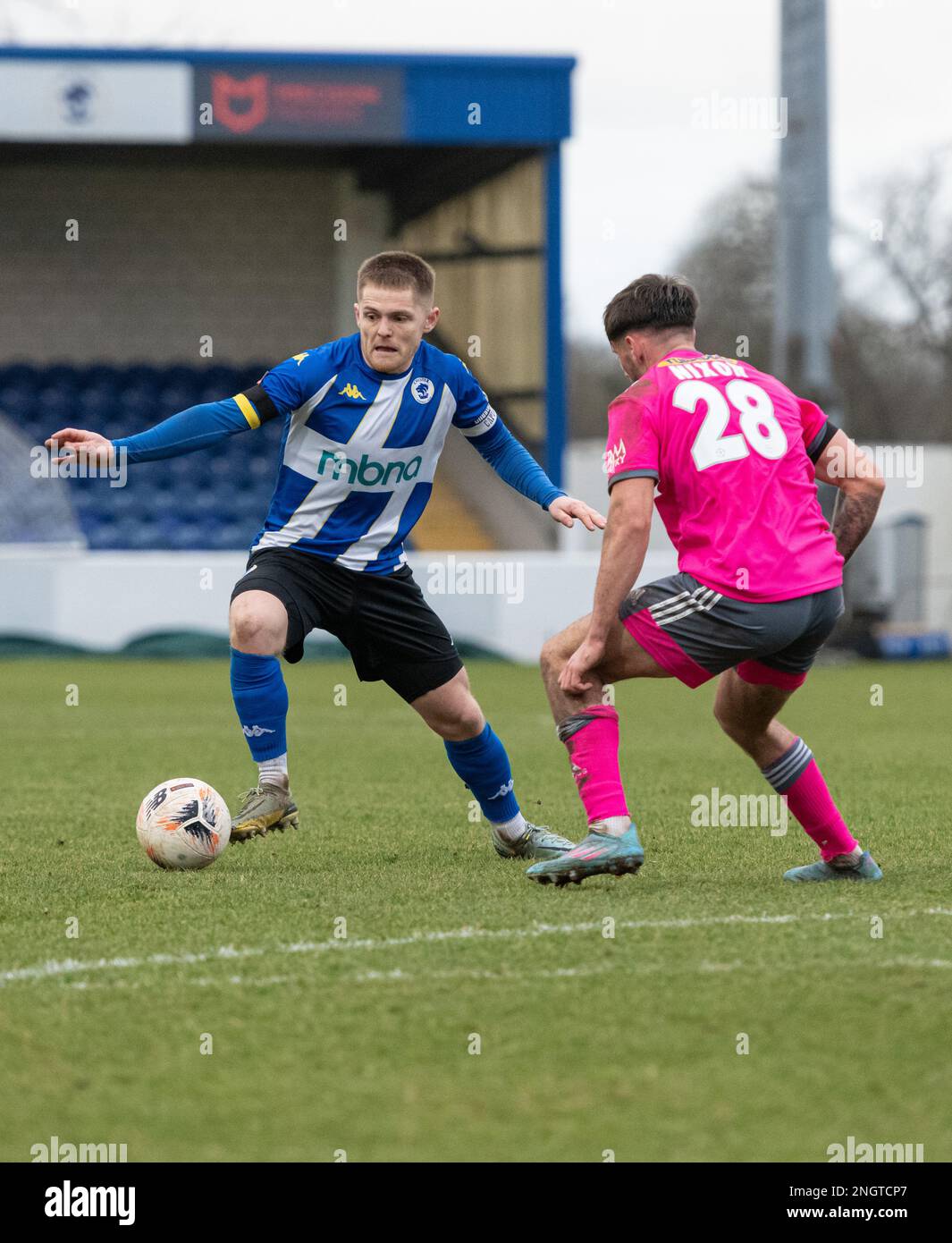 Chester, Cheshire, England 18th February 2023. Chester captain Declan ...