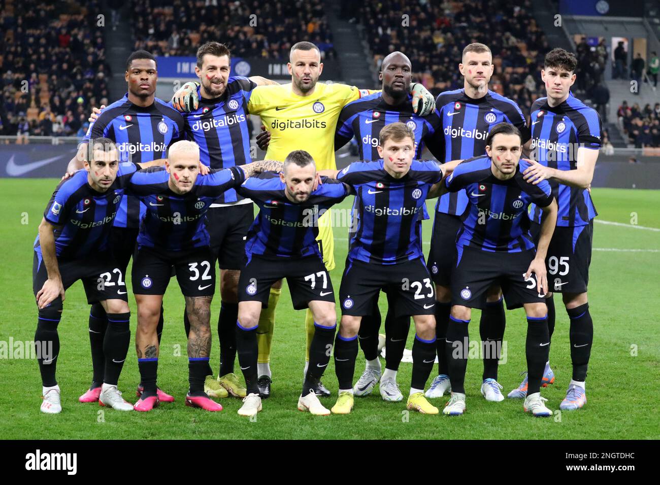 Milano, Italy. 18th Feb, 2023. Players of Fc Internazionale pose for a ...