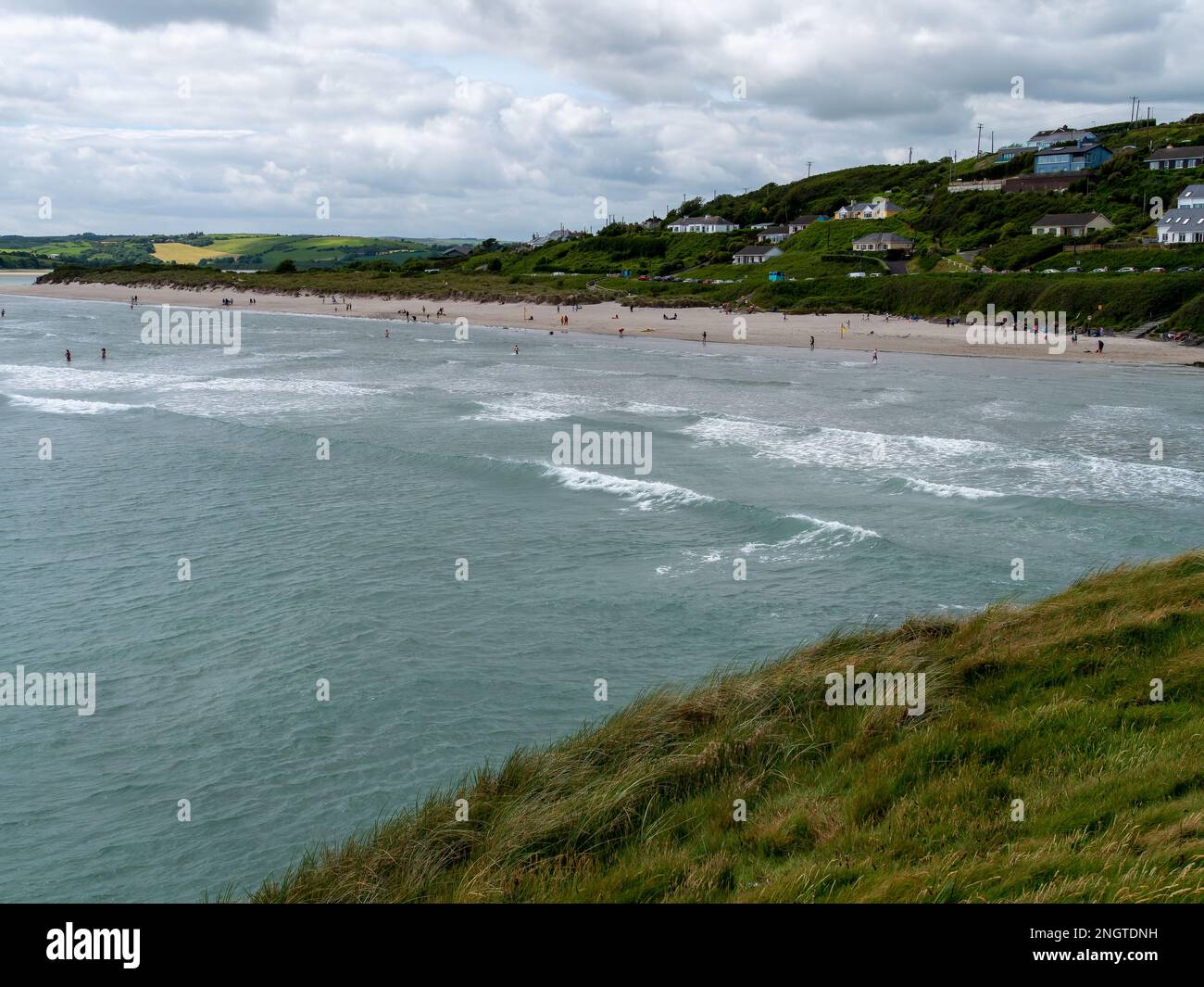 View of Inchydoney beach from the Cape of the Virgin Mary. Picturesque ...