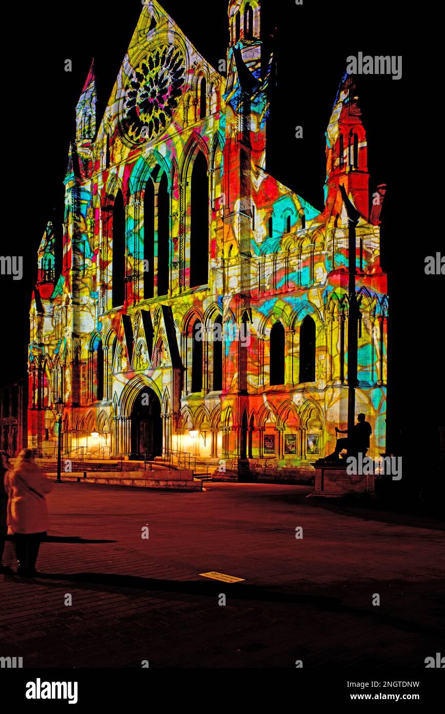 York Minster Illuminations, York, Yorkshire, England Stock Photo - Alamy
