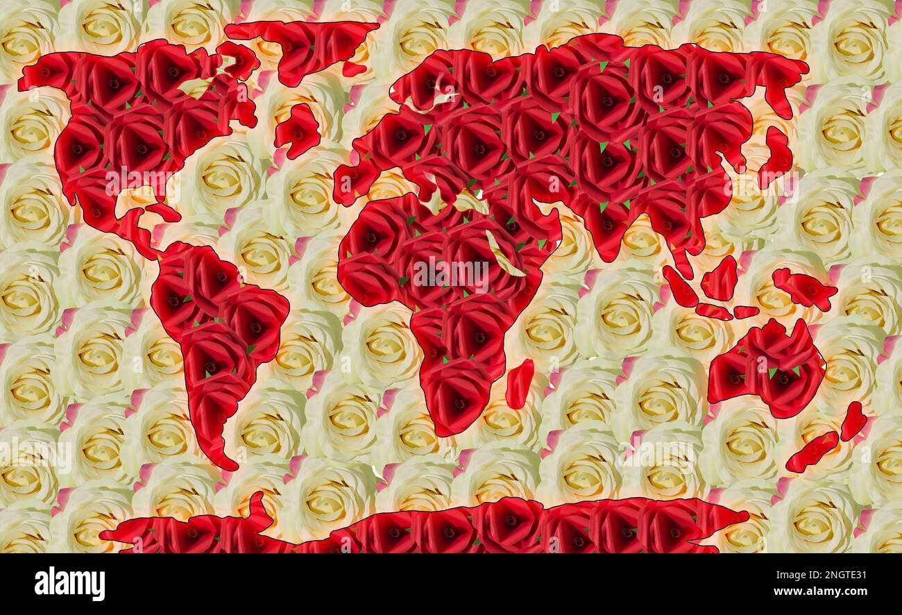 Continents and oceans map hi-res stock photography and images - Alamy