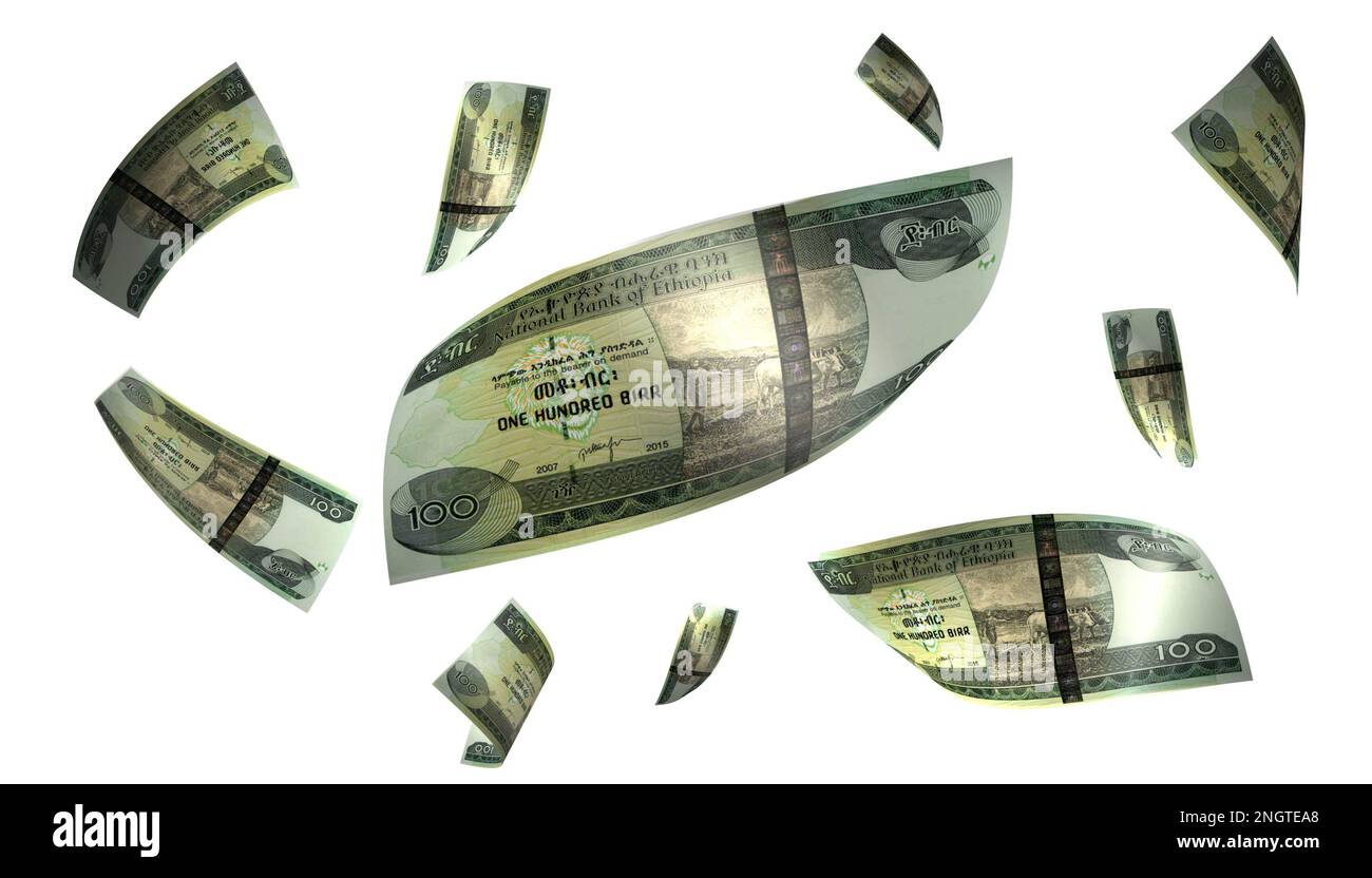 3D Illustration Ethiopia 100 Birr Flying Money Banknote Stock Photo - Alamy