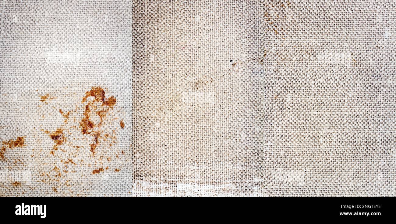 Collection of images with old stained white cloth book cover textures ...