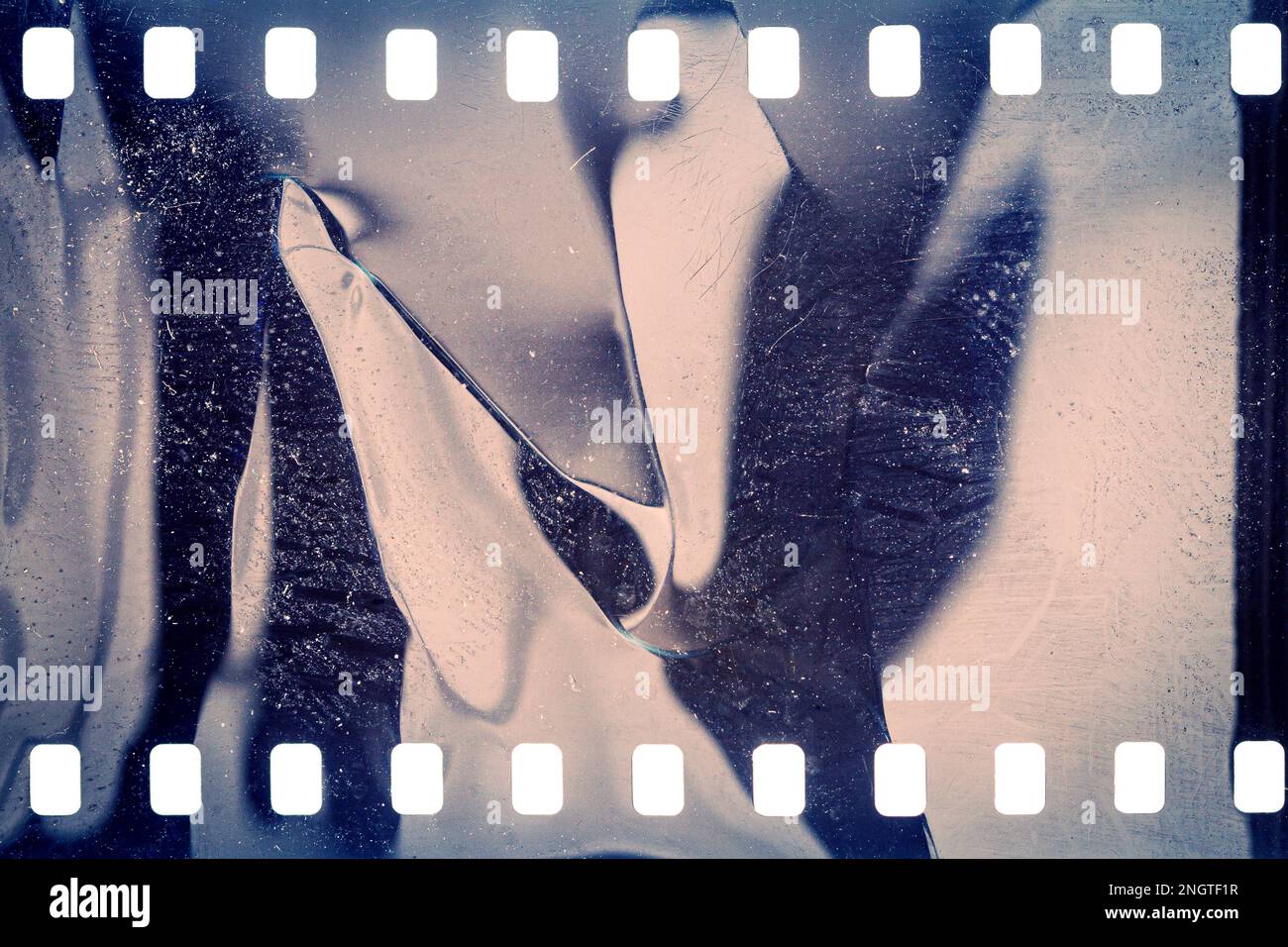 Dusty and grungy 35mm film texture or surface. Perforated scratched ...