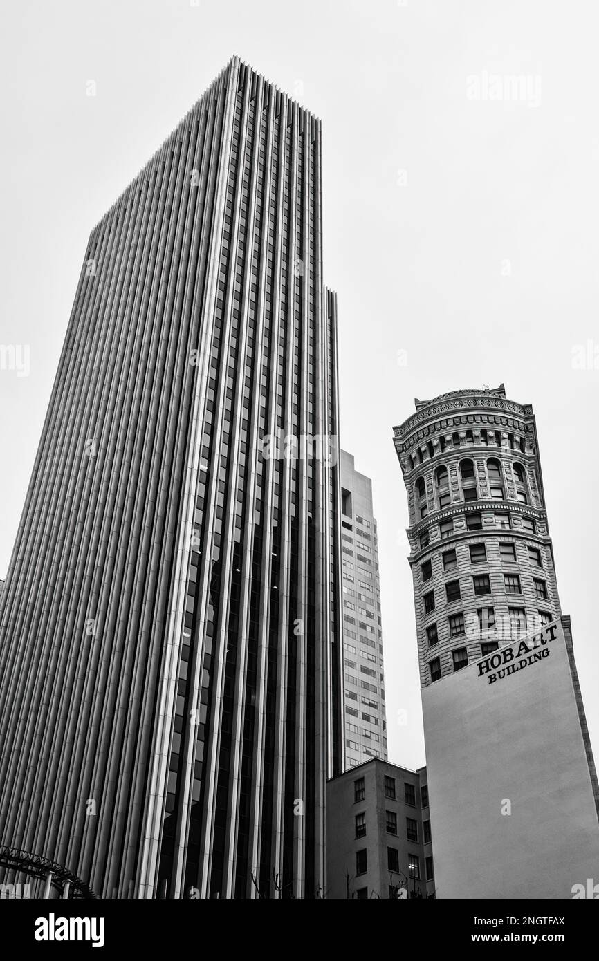 San Francisco, USA - December 30th 2022:Black and white image of the ...