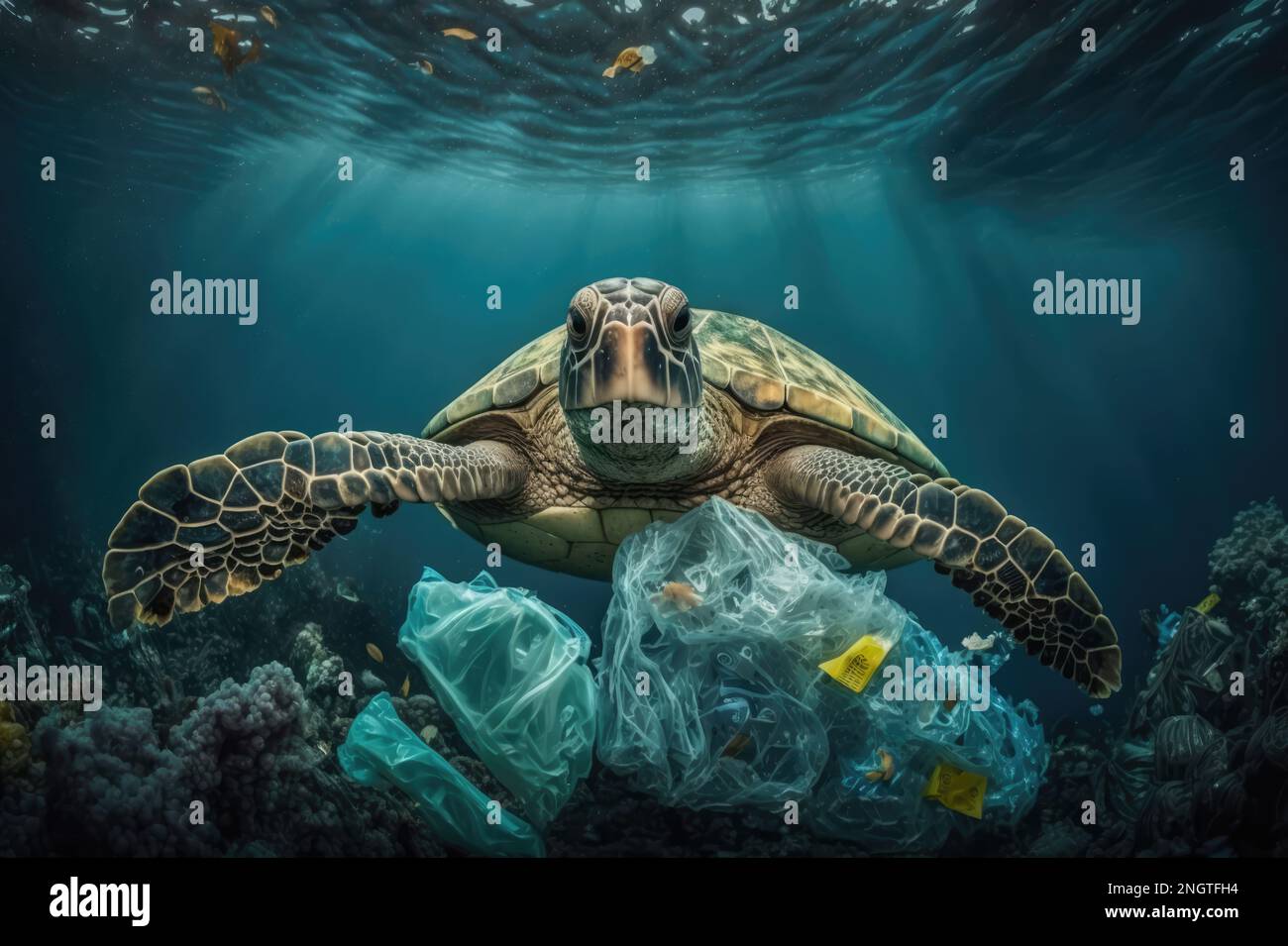 Turtle ocean plastic hi-res stock photography and images - Alamy