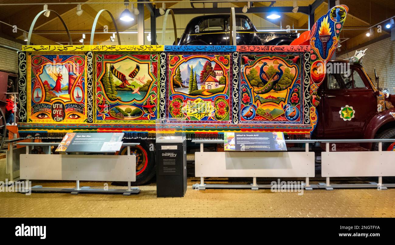Close up of brightly painted old truck - Truck Art Stockwood Discovery ...
