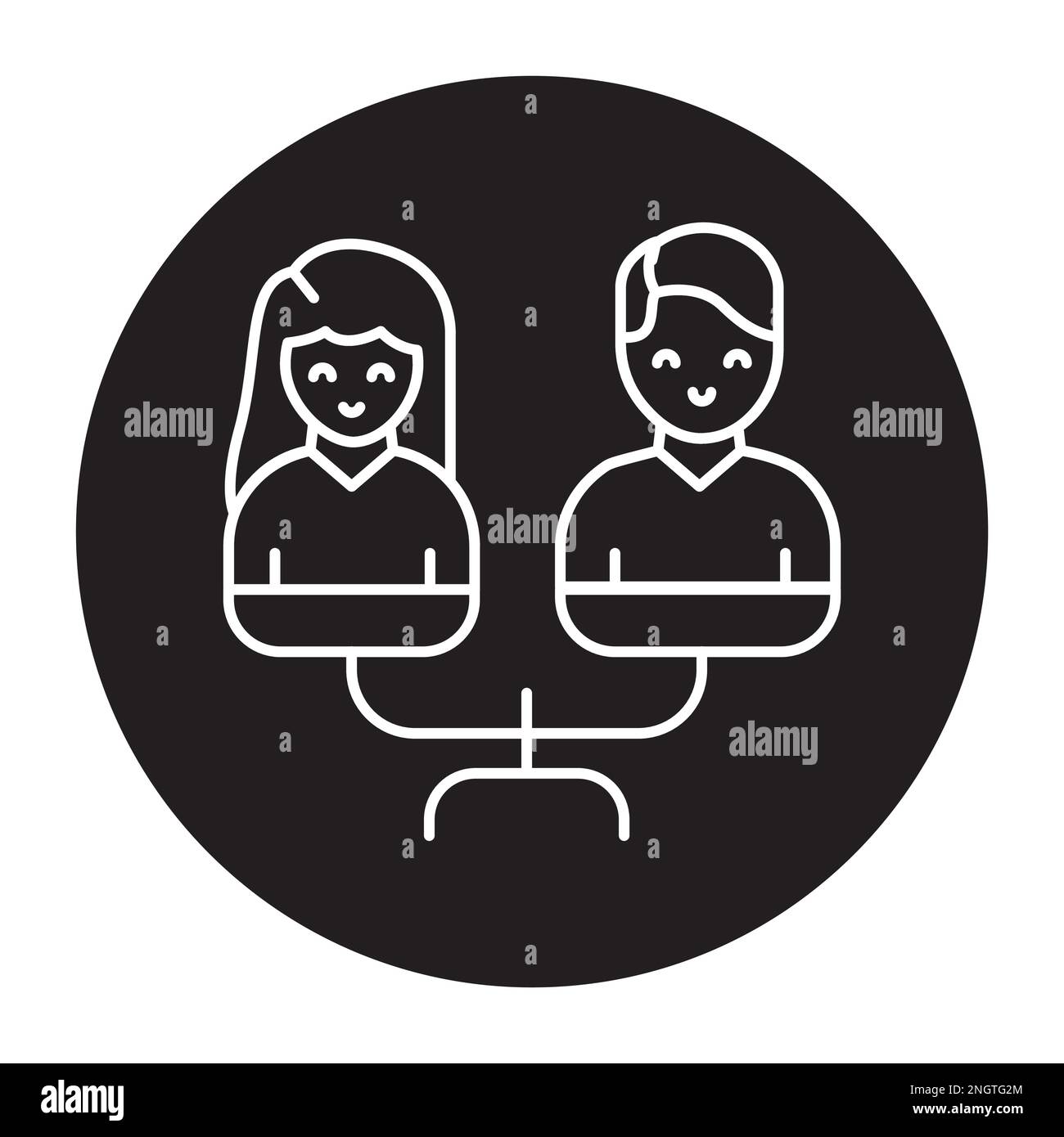 Equality Between Woman And Man Color Line Icon Multinational Company