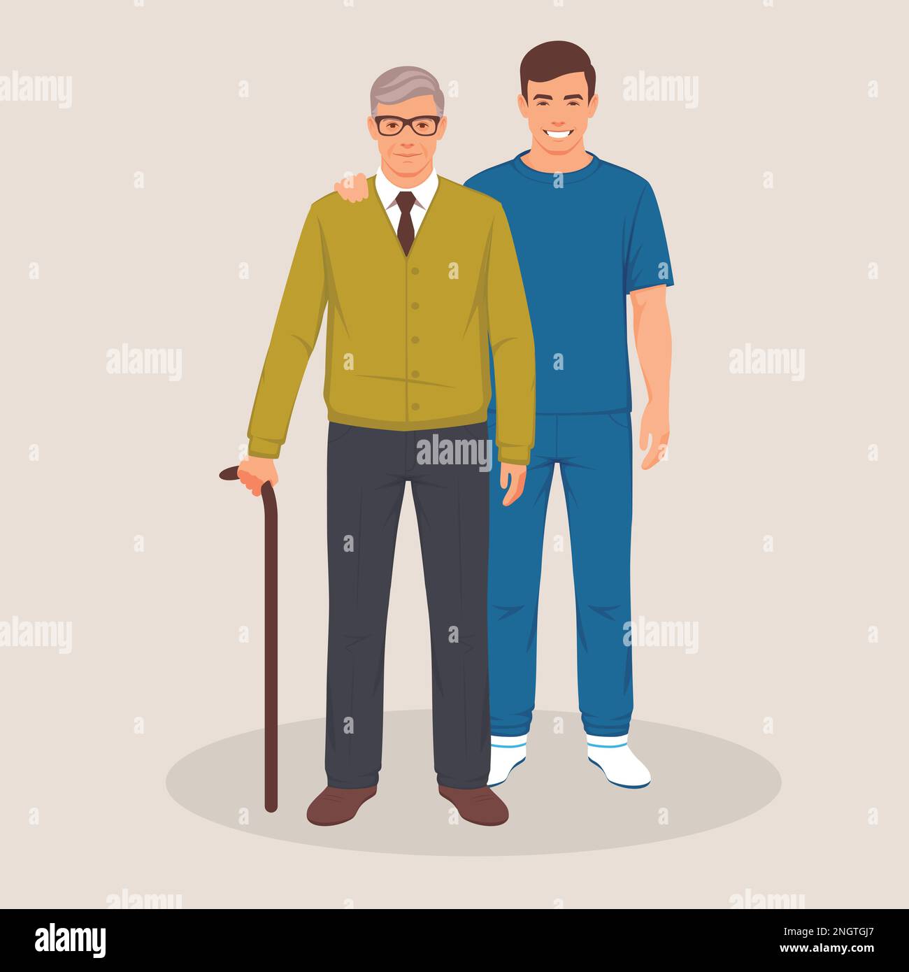 Older woman young man illustration hi-res stock photography and images ...