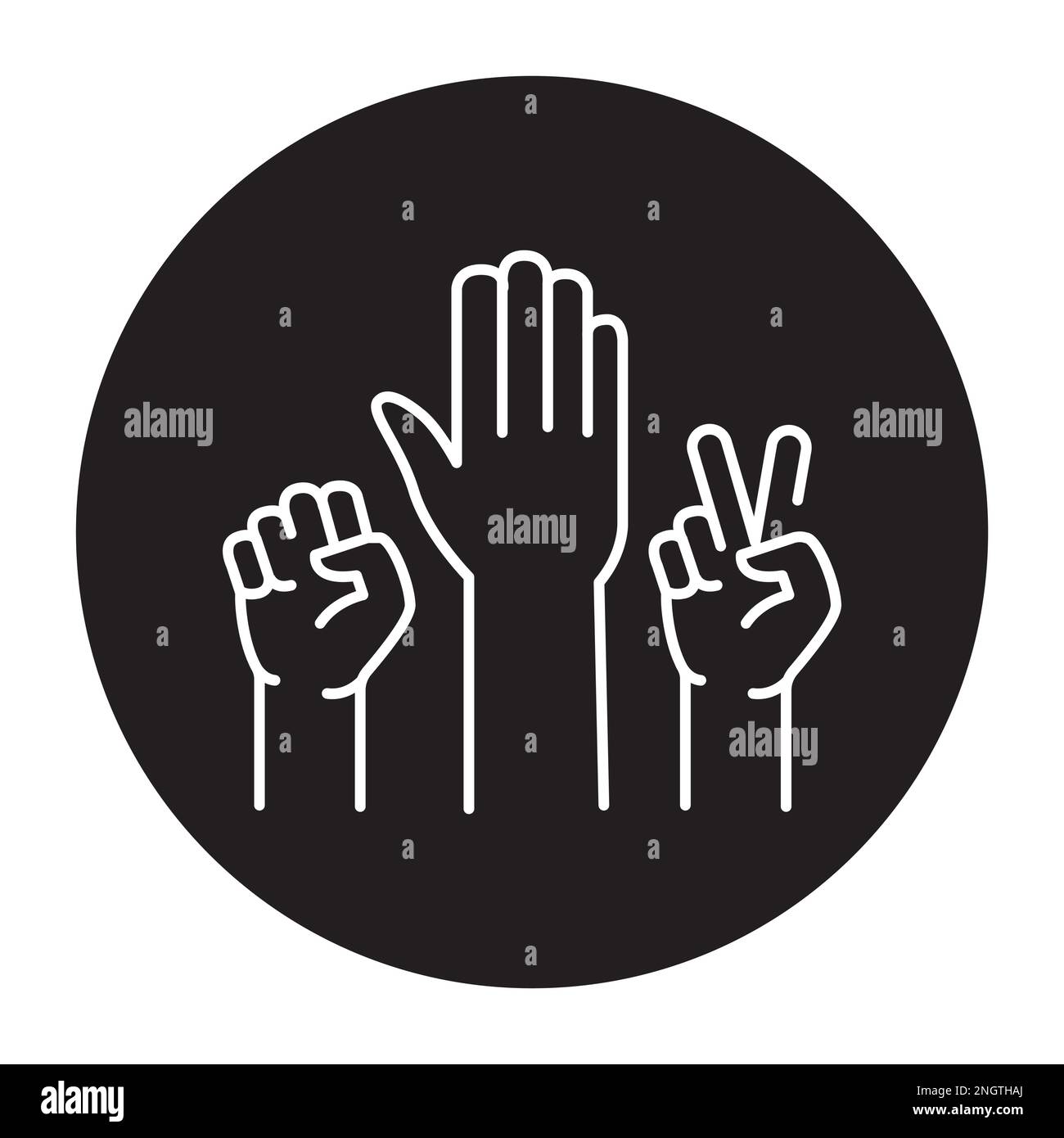 Raised hands color line icon. Corporate work Stock Vector Image & Art ...