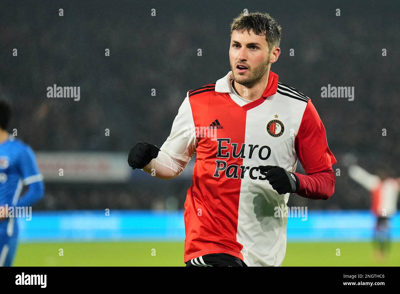 Rotterdam - Santiago Gimenez of Feyenoord celebrating an offside goal ...