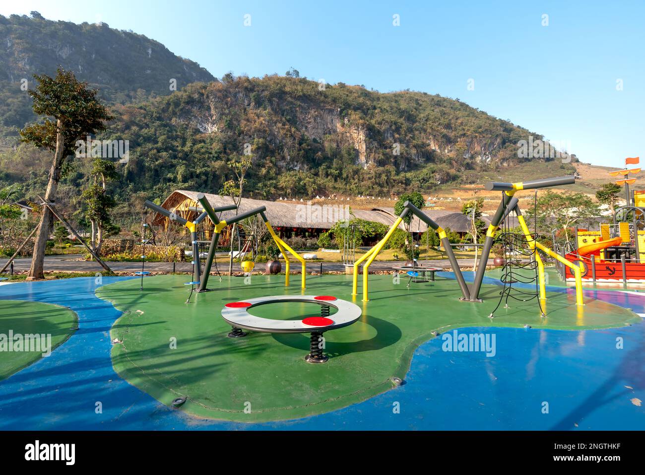 Children's play area at Moc Chau Island complex tourist area, Moc Chau ...