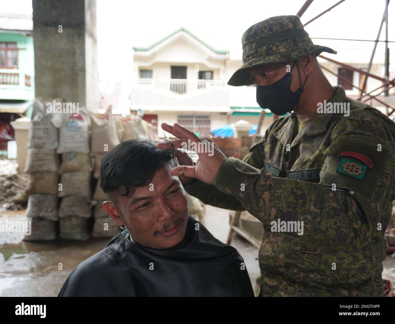 Palapag, Philippines. 19th February, 2023. Military personnel doing a ...