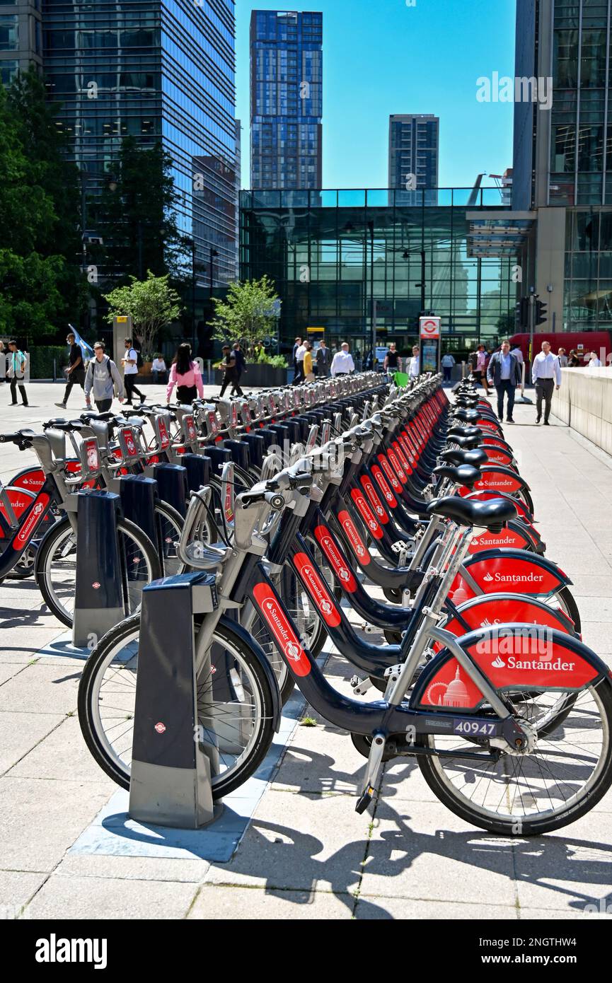 London, England, UK - June 2022: Bicycles for rent parked in front of ...