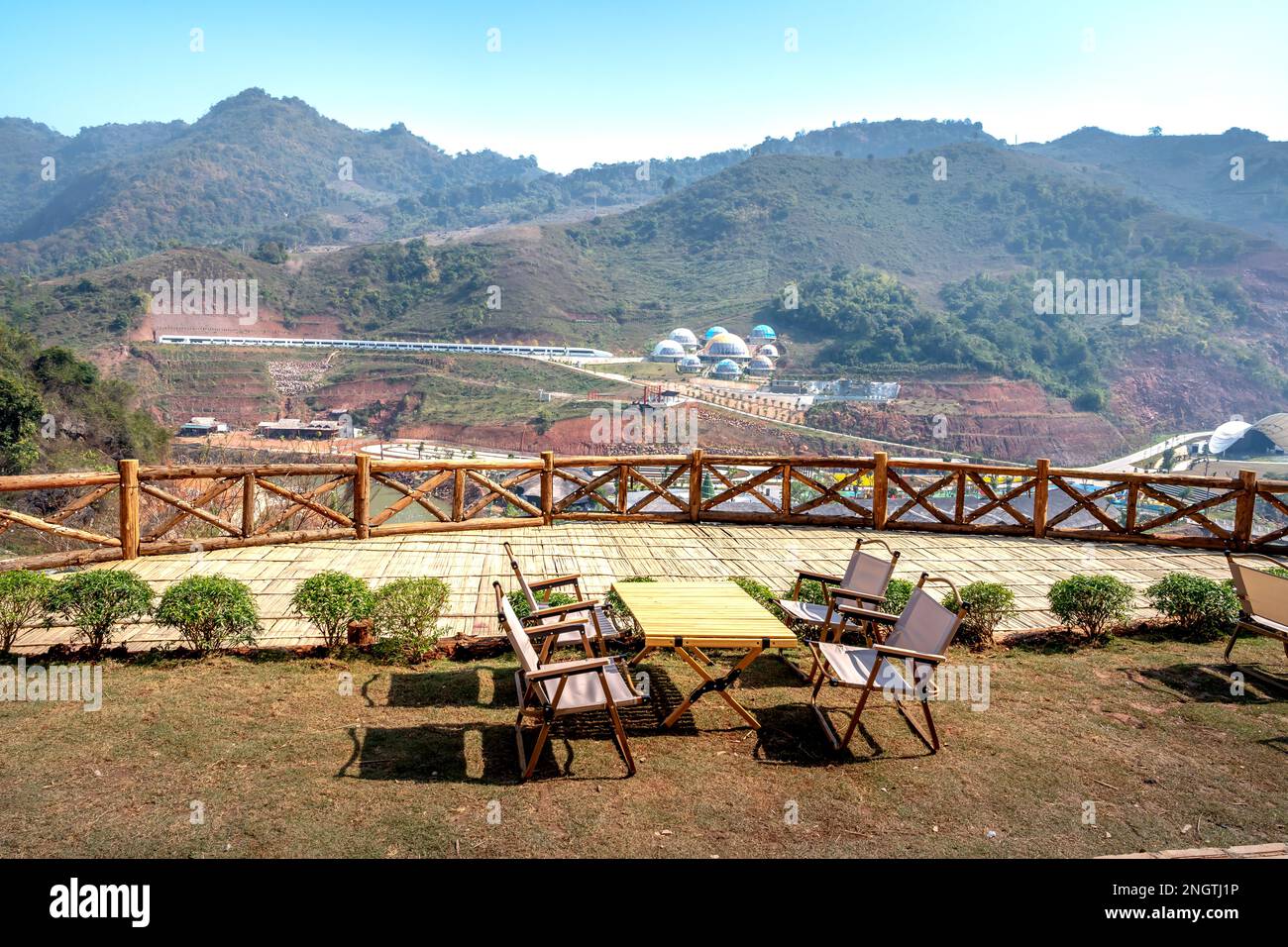 Camping area at Moc Chau Island tourist complex in Moc Chau district ...