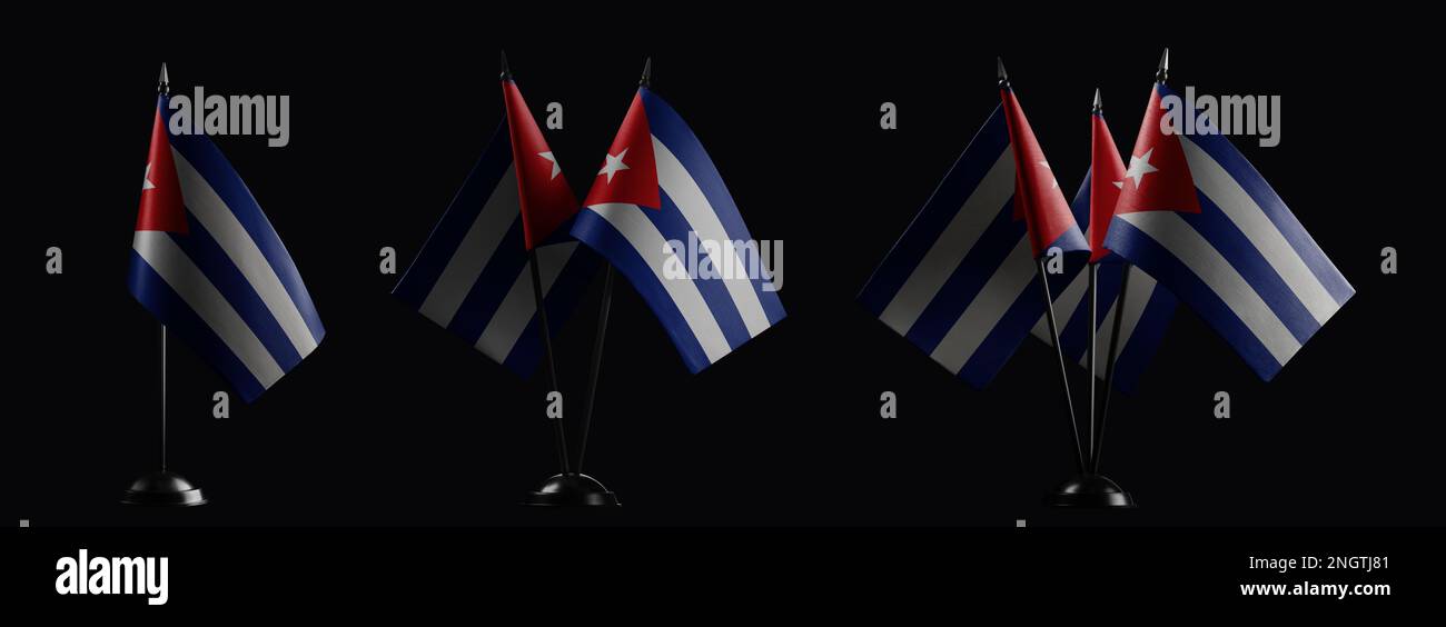 Small national flags of the Cuba on a black background Stock Photo - Alamy