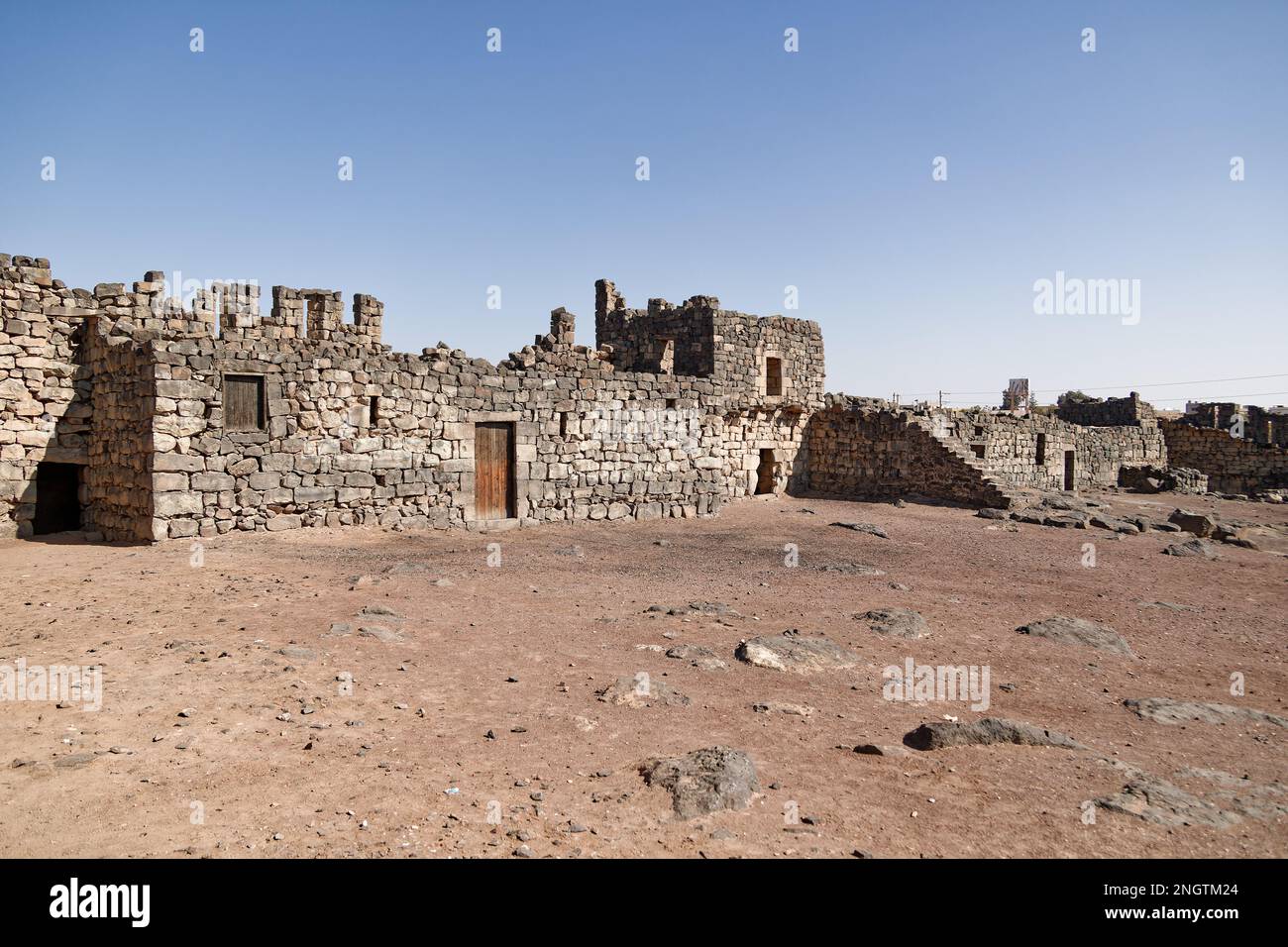 The eastern walls of Qasr al-Azraq, a desert castle located about 62 mi ...