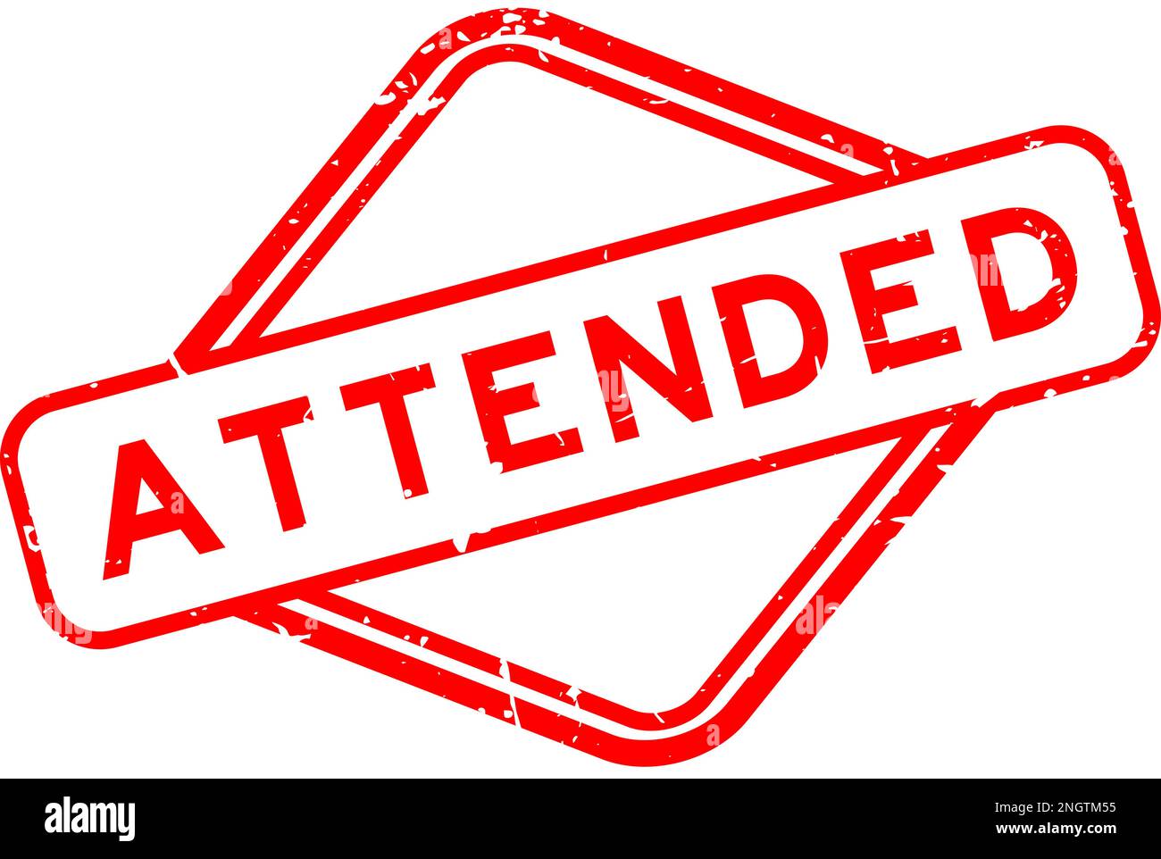 Grunge red attended word rubber seal stamp on white background Stock Vector Image & Art - Alamy