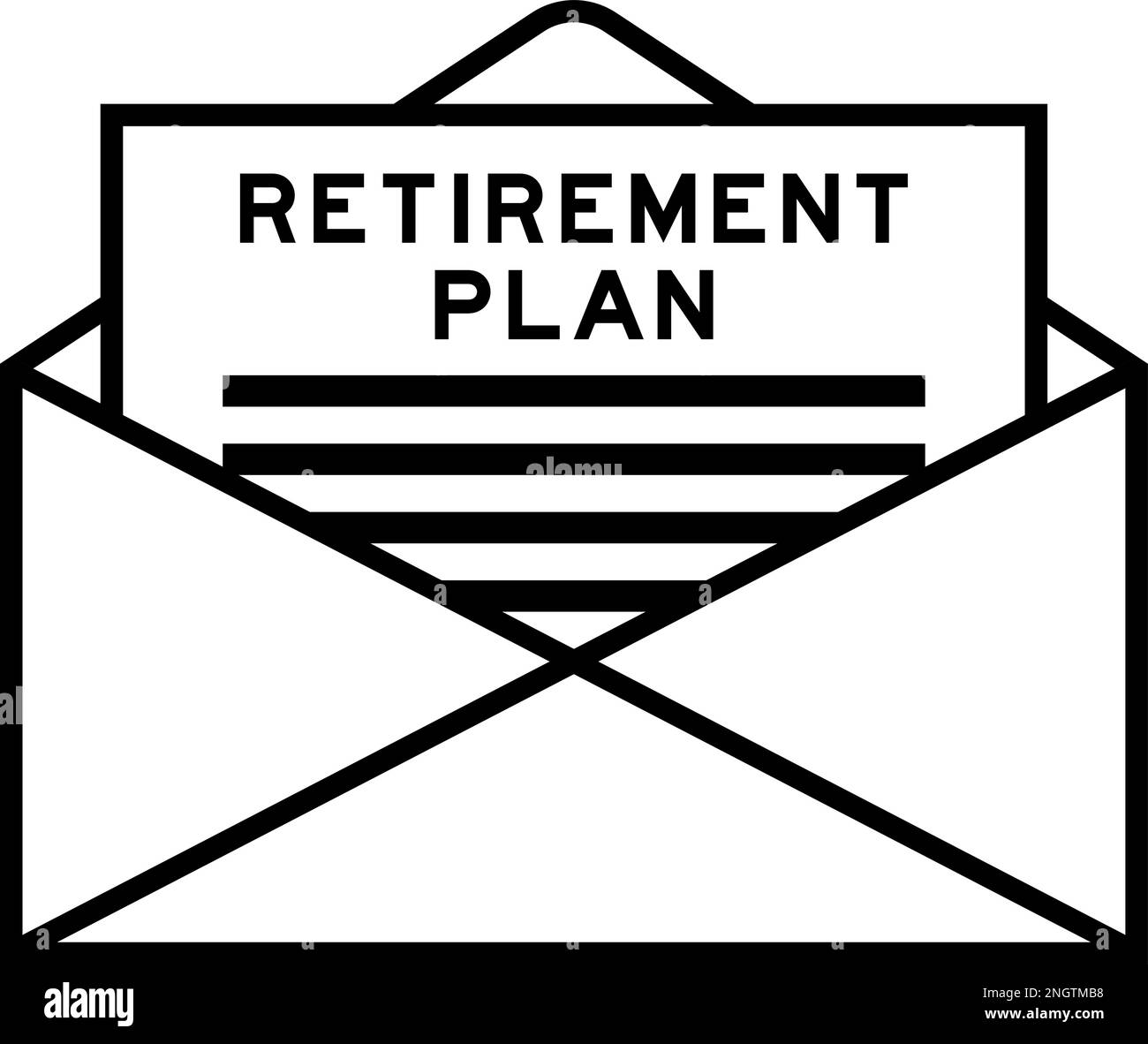 Envelope and letter sign with word retirement plan as the headline ...
