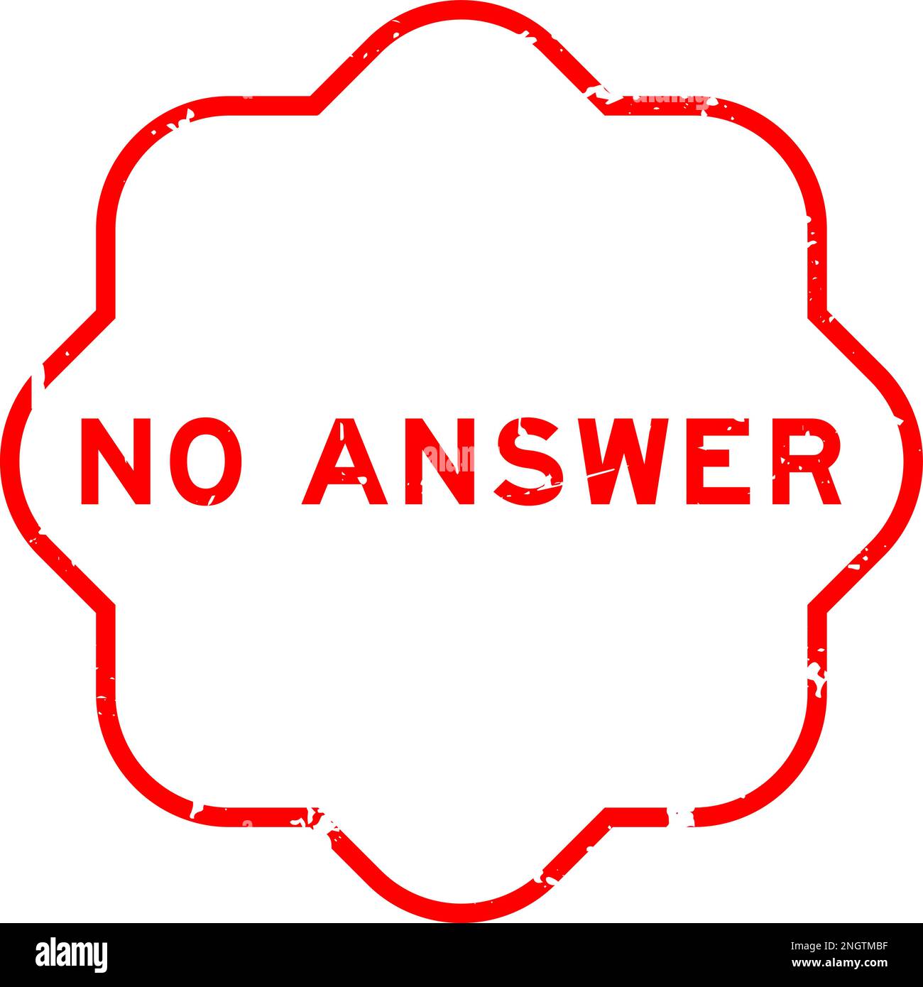 Grunge red no answer word rubber seal stamp on white background Stock ...