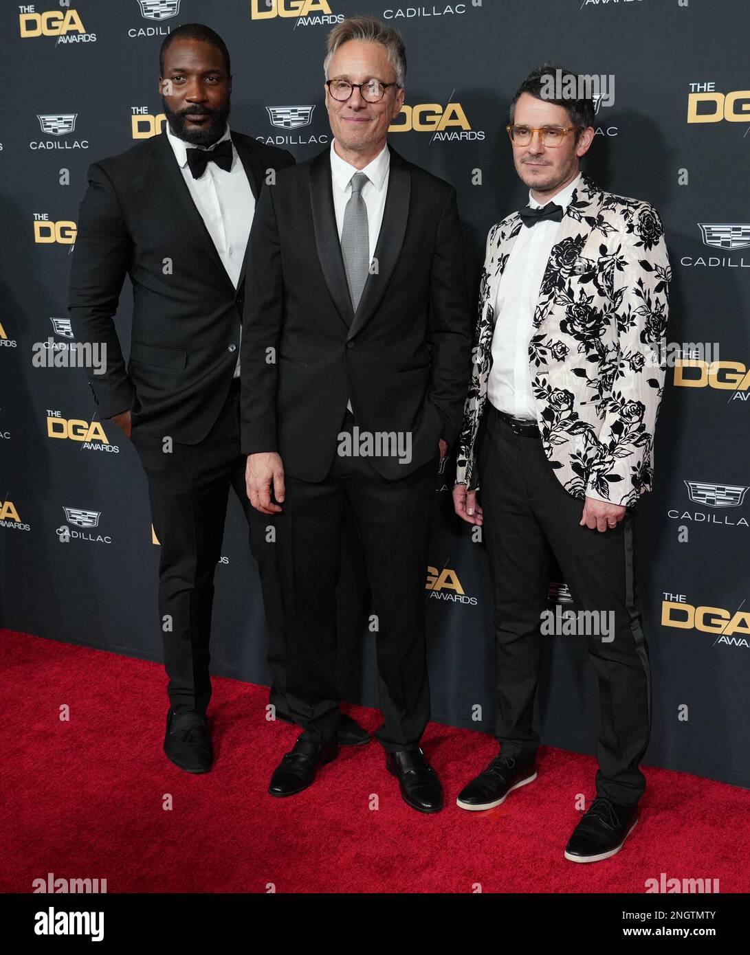 (L-R) Eme Ikwuakor, David Shane and Tate Ellington arrives at the 75th ...