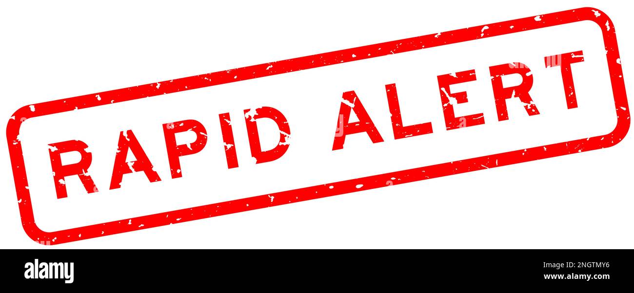 Grunge red rapid alert word square rubber seal stamp on white background Stock Vector Image ...