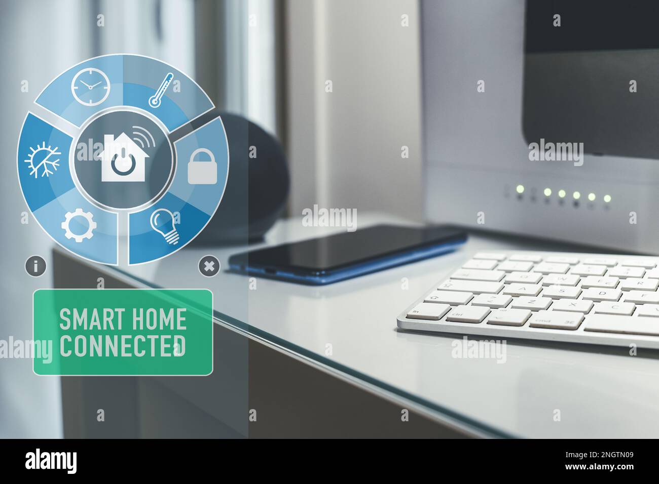 Smart home application on smartphone. Domotic, technology automation ...