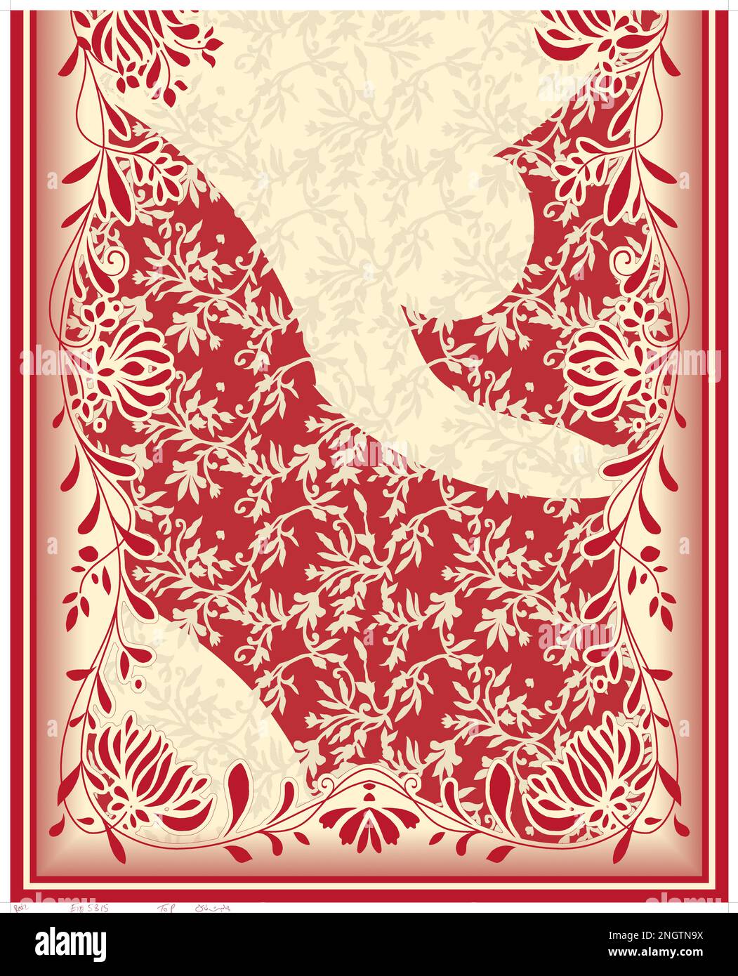 Textile Digital Ikat Ethnic Design Set of damask Border Baroque Pattern ...