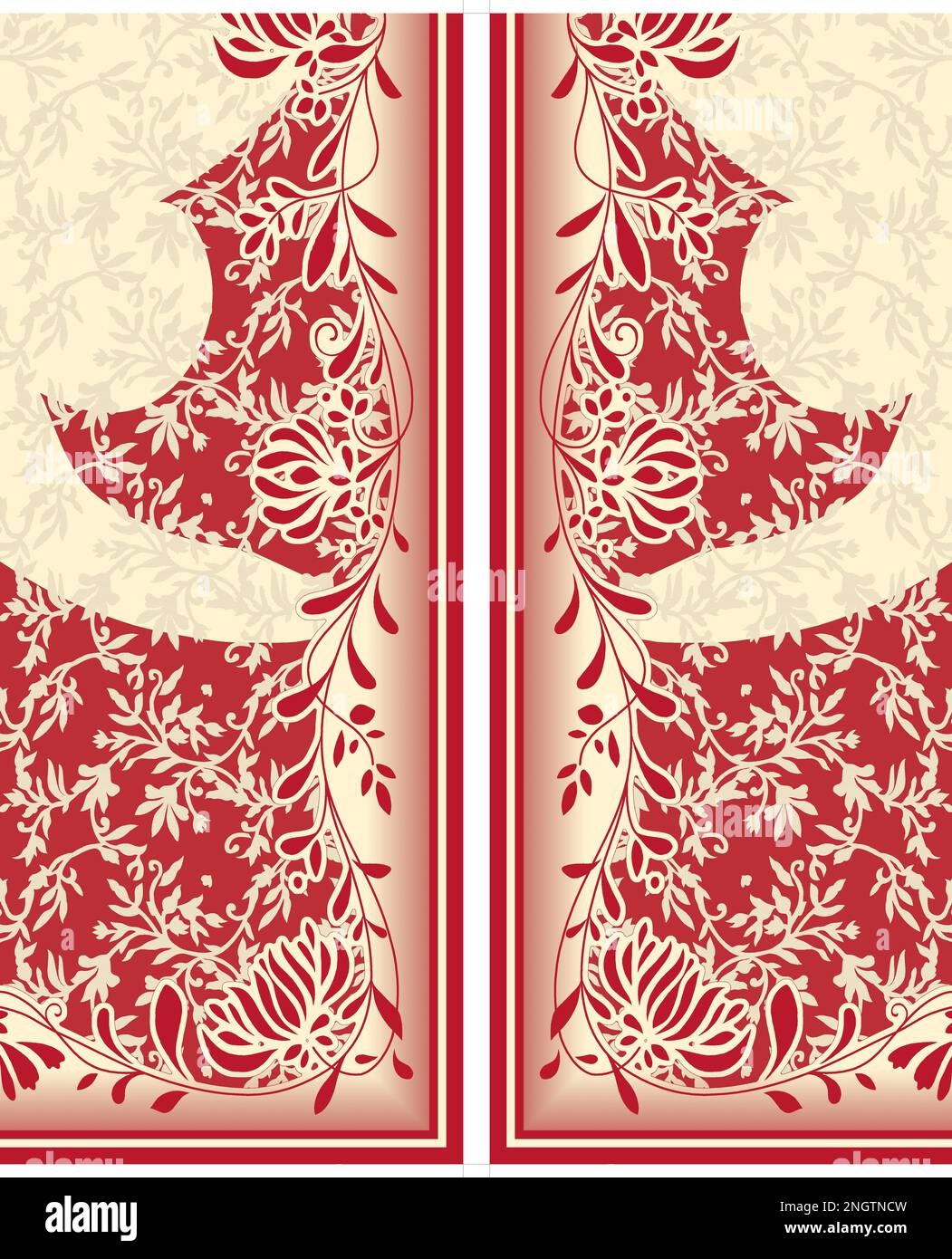 Textile Digital Ikat Ethnic Design Set of damask Border Baroque Pattern ...