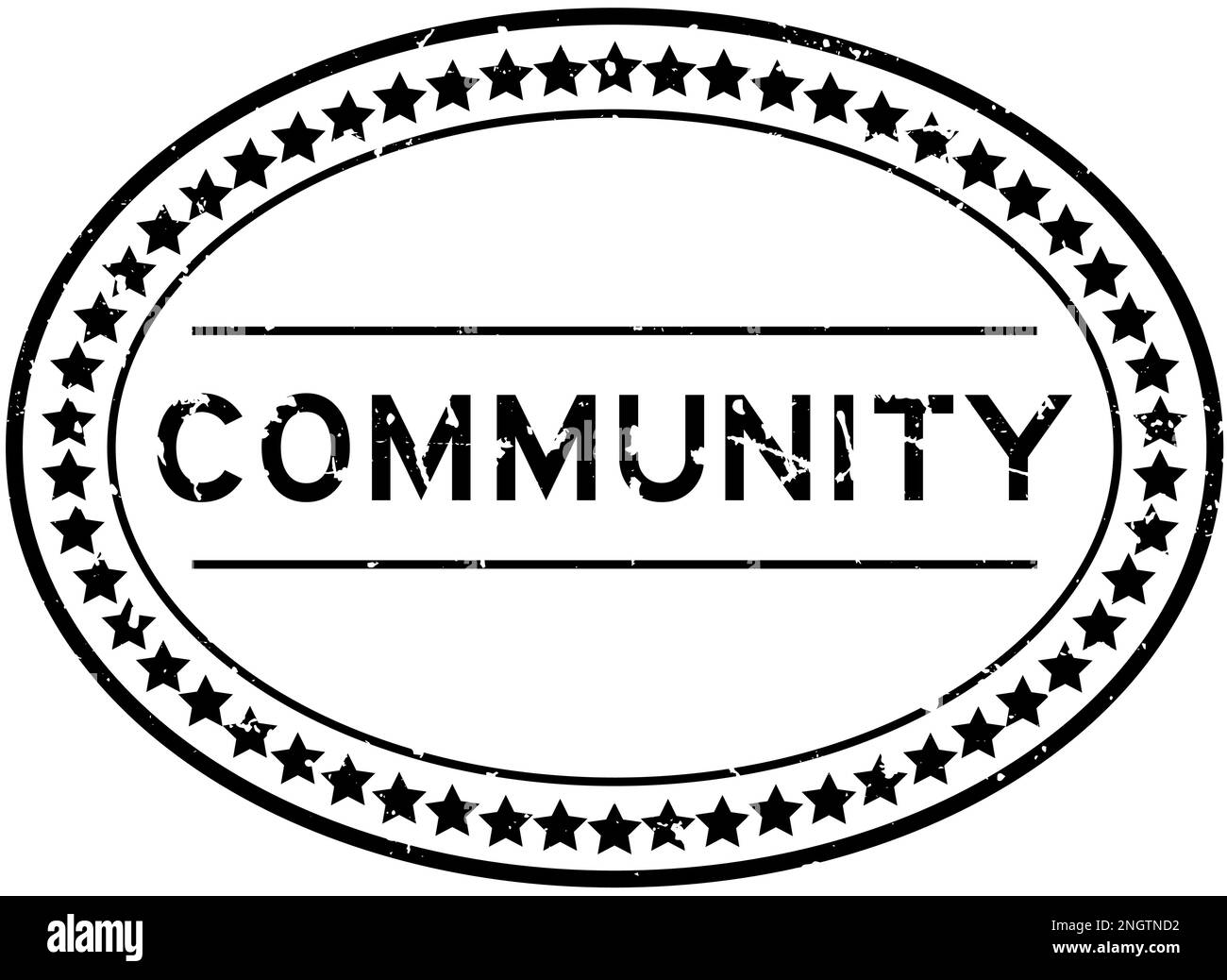Grunge black community word oval rubber seal stamp on white background ...