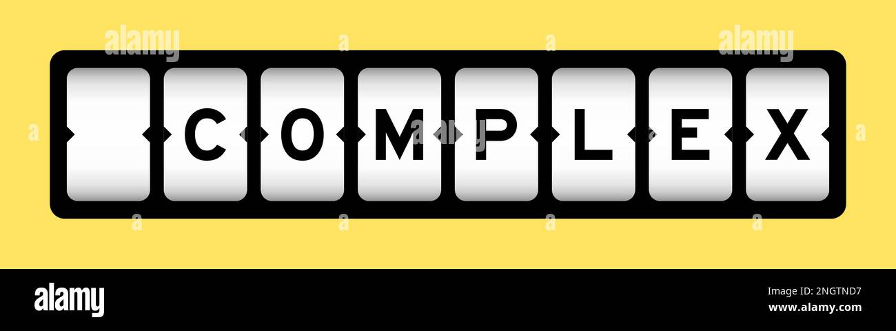 Black color in word complex on slot banner with yellow color background ...