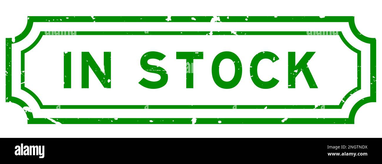 Grunge green in stock word rubber seal stamp on white background Stock ...