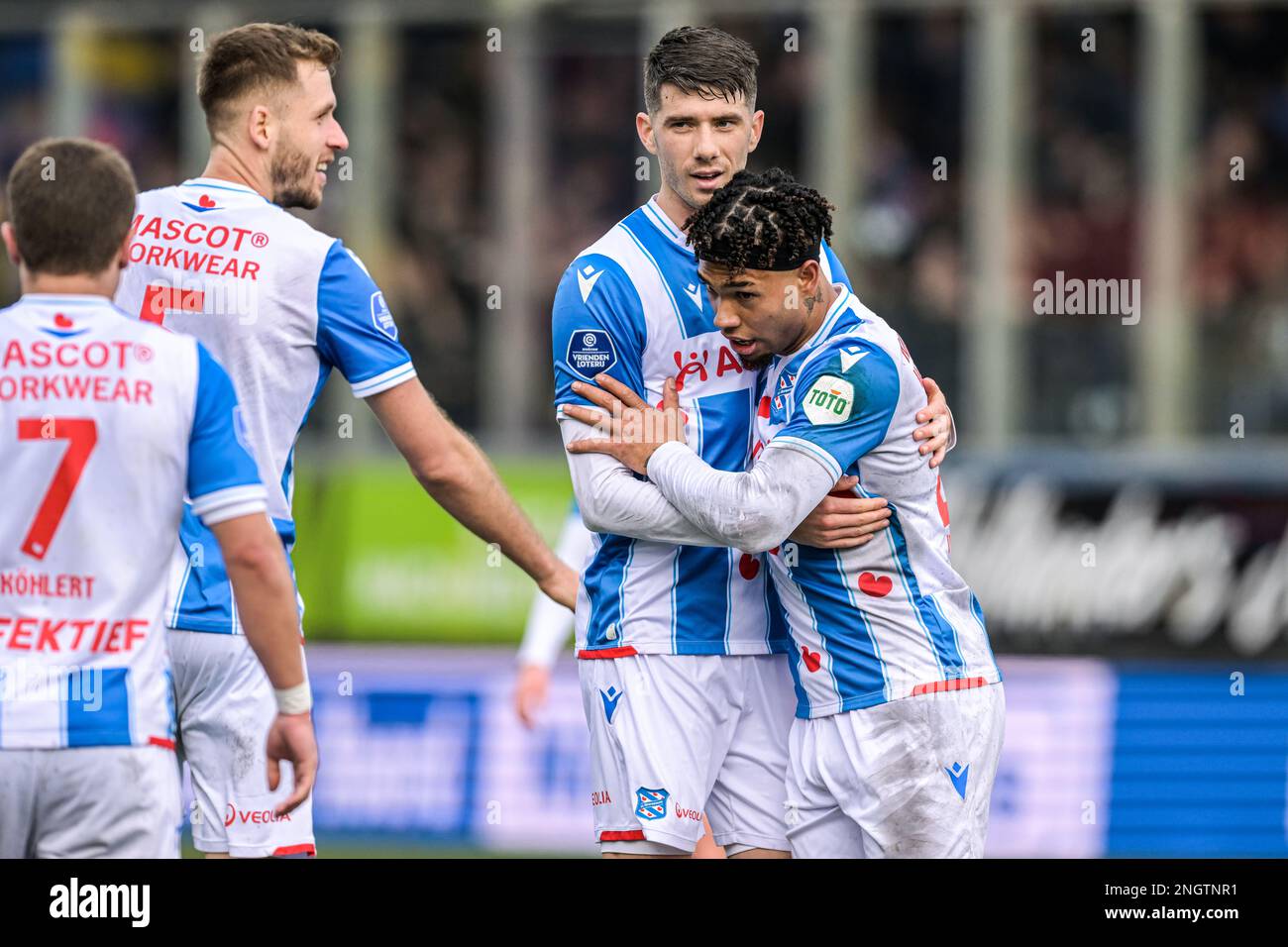 LEEUWARDEN - Milan van Ewijk of SC Heerenveen celebrates victory during ...