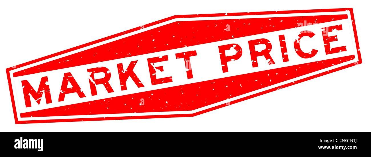 Grunge red market price word hexagon rubber seal stamp on white background Stock Vector Image ...