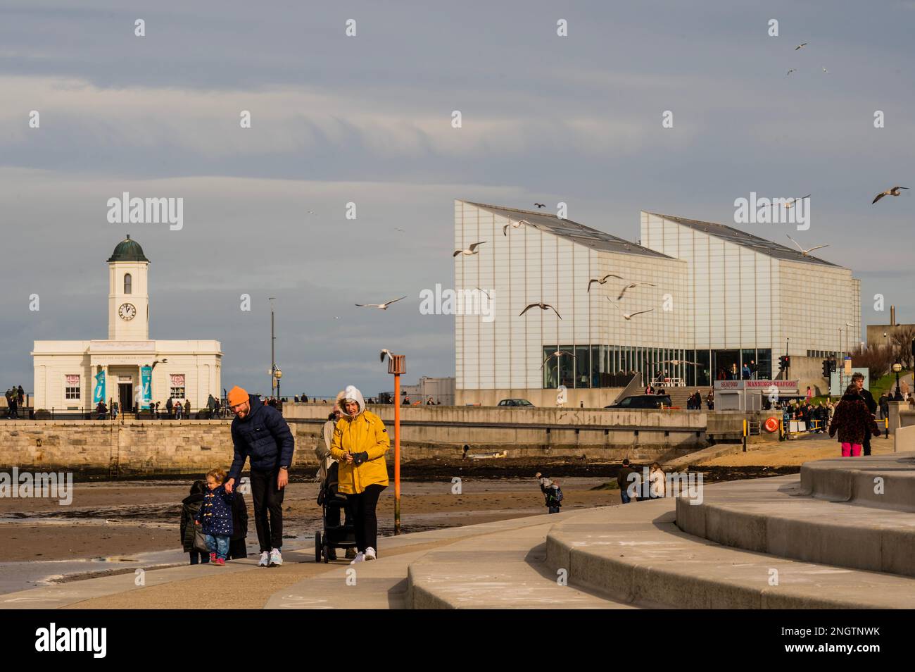Margate, UK. 18 Feb 2023. The Margate Pier and Harbour Company building ...