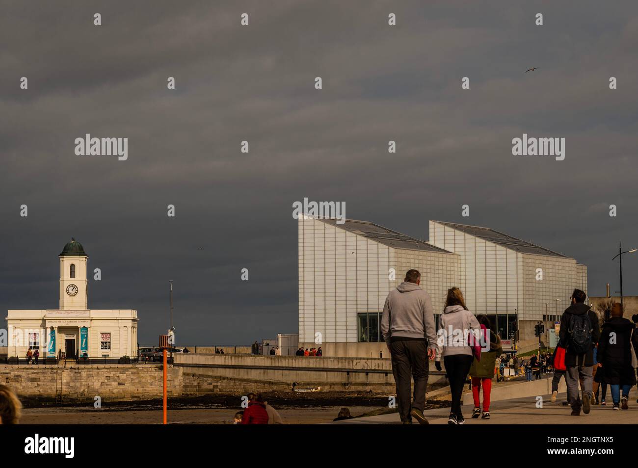 Margate, UK. 18 Feb 2023. The Margate Pier and Harbour Company building ...