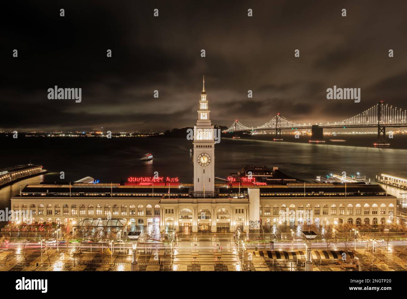 San Francisco, USA - December 30th 2022: Night time view of Harry ...