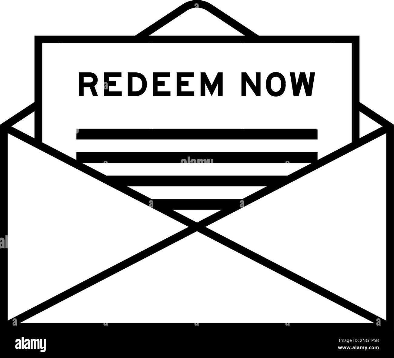 Envelope and letter sign with word redeem now as the headline Stock ...