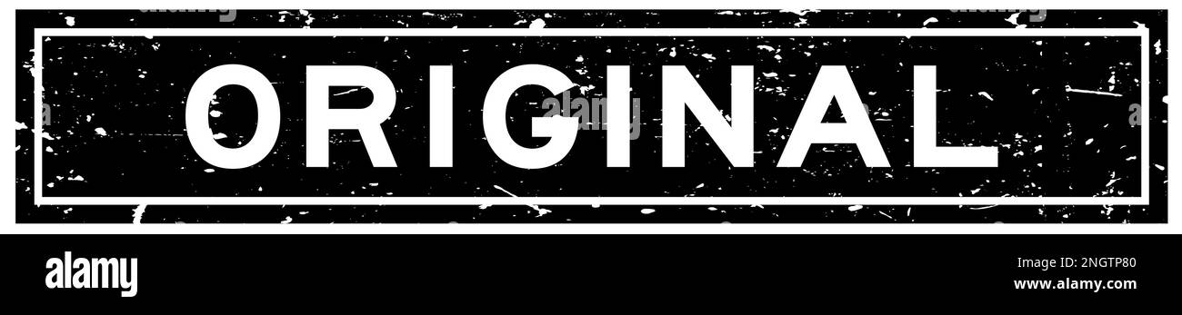 Grunge black original word square rubber seal stamp on white background ...